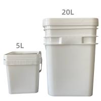China Pickles Container Pet Treat Pail Square Plastic Bucket for Cosmetic and Industrial for sale