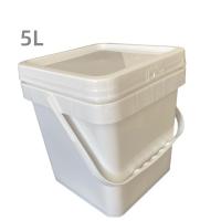 China Pet Food 4L 5L 6L 8L 10L Clear White Square Plastic Pail Plastic Bucket with Lid for sale