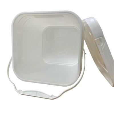 China Pet Food Storage Container Square Polypropylene Pail with Transparent Construction for sale