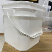 China Pet Food Storage Container Square Polypropylene Pail with Transparent Construction for sale