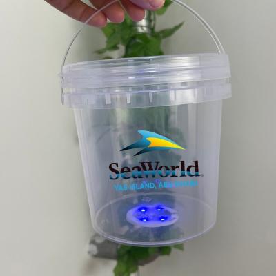 China Easy-Opening Clear LED Light Up Halloween Bucket for Round or Square Trick-or-Treating for sale