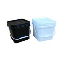 China Polypropylene Accessories Heavy Duty Square Plastic Bucket 2 Gallon 4 Gallon Square Pail with Lid and Handle for sale