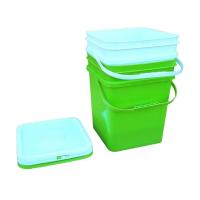 China Polypropylene Accessories Heavy Duty Square Plastic Bucket 2 Gallon 4 Gallon Square Pail with Lid and Handle for sale