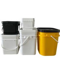 China 1.0 to 2.5 MM Thickness BPA Free Food Grade White Square Buckets Plastic Pail 5L 10L 15L 20L for sale