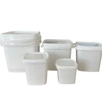 China Customize Square Bucket Clear Container with Buckets Lid and Handle for sale