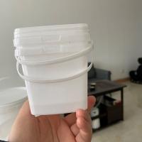 China Customize Square Bucket Clear Container with Buckets Lid and Handle for sale