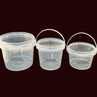 China Polypropylene Buckets 2 Liter Transparent Plastic Pail with Buckets Lid and Handle for sale