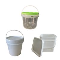 China Printing Silk Screen/Heat Transfer/IML 1L-5L Clear Transparent Plastic Bucket with Lid for sale