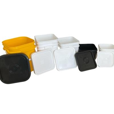 China Food Grade Pail Customize Logo Printing Square Plastic Bucket 10L 15L with Accessories for sale