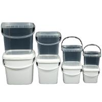 China Food Grade Pail Customize Logo Printing Square Plastic Bucket 10L 15L with Accessories for sale