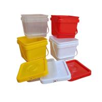 China Food Grade Pail Customize Logo Printing Square Plastic Bucket 10L 15L with Accessories for sale
