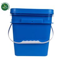 China Durable 5 Gallon Square Plastic Pail with Accessories Buckets Lid and Handle for sale