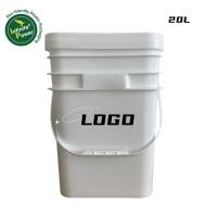 China Durable 5 Gallon Square Plastic Pail with Accessories Buckets Lid and Handle for sale