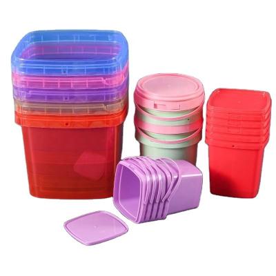 China Pet Food Grade 300ml 500ml 750ml 1L Plastic Pail with Accessories Buckets Lid Handle for sale