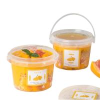 China Pet Food Container Disposable Clear Square Plastic Bucket with Printed or Sticker On Bucket for sale