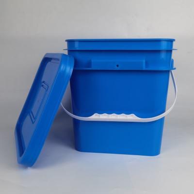 China 10L Bucket Square Shape Plastic Bucket with Printed Buckets Lid Handle Accessories for sale