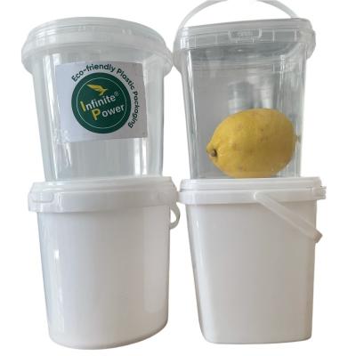 China Customizable Clear Plastic Pail with Lid Made of 100% Food Grade Virgin Polypropylene for sale