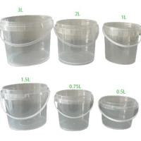 China 1.0 to 2.5 MM Thickness Plastic Round Color Clear White Bucket with Lid and Versatile for sale