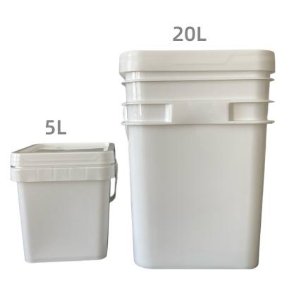 China 20L Plastic Pail Barrel Drum Bucket with Lid Heavy Duty and Industrial Strength for sale