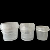 China 1000ml Clear Plastic Bucket Container with Silk Screen and Heat Transfer Printing for sale