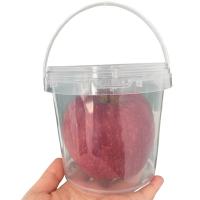 China Silk Screen/Heat Transfer/IML Printing Plastic Bucket with Lid 500ml Food Bucket 1.0-2.5mm Thickness for sale