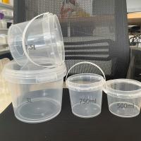 China Silk Screen/Heat Transfer/IML Printing Plastic Bucket with Lid 500ml Food Bucket 1.0-2.5mm Thickness for sale