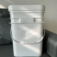 China Transparent 5L 10L 15L 20L Plastic White Square Pail Plastic Bucket GAP/ISO/FDA Certified for sale