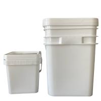 China Transparent 5L 10L 15L 20L Plastic White Square Pail Plastic Bucket GAP/ISO/FDA Certified for sale
