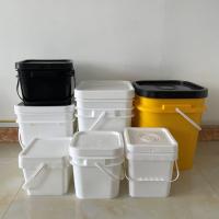 China Pet Food Safe Storage Container Square Plastic Bucket with Handle and Accessories for sale
