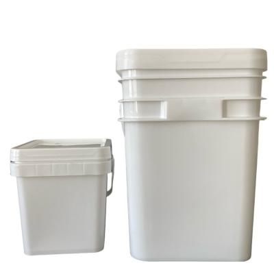 China 2L 4L 5L 8L 10L 15L 18L 20L Square Bucket Plastic Container with Silk Screen Printing for sale