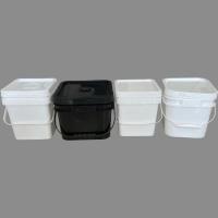 China Recycle 5L 6L 8L 10L HDPE Plastic Square Bucket with Customized Print Logo and Design for sale