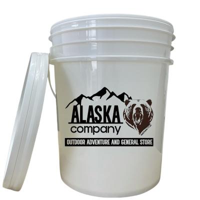 China 20 Liter Custom Printed 5 Gallon Plastic Bucket Ideal for Heavy-Duty Applications for sale