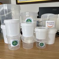 China 1.0MM-2.5mm Thickness White/Transparent Plastic Bucket for Soup Rice and Dessert for sale