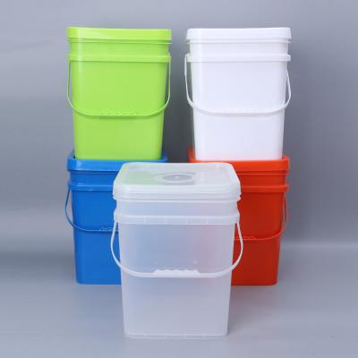 China Recycle Square Plastic Container with Bucket Lid Versatile Printing and Durable Design for sale