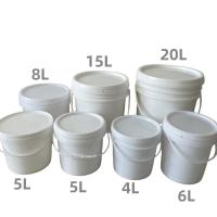 China Food Grade Plastic Bucket Container 1-25L in Color and White with IML Printing Square for sale
