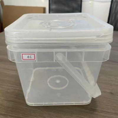 China Chemical Black 4L Clear Square Bucket with Lid from Plastic Bucket for sale