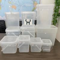 China Square Shape HDPE 4L 5L 8L Plastic Pail Square Plastic Bucket with Lid and Handle for sale