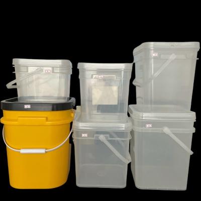 China Tamper Evident Lid Plastic Bucket for Biscuit Candy 4L 5L 6L Durable Square Pail for sale