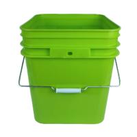 China 5 Gallon 6 Gallon Load Bearing Square Plastic Bucket for Cosmetic Certified by GAP/ISO/FDA for sale
