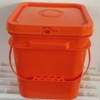 China 5 Gallon 6 Gallon Load Bearing Square Plastic Bucket for Cosmetic Certified by GAP/ISO/FDA for sale