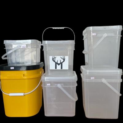 China Accessories Buckets Lid and Handle for Square PP Food Grade Clear Pail for sale