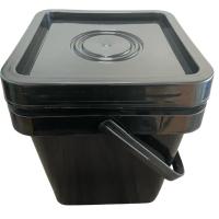 China Square Storage Container Plastic Bucket Rectangular Black Bucket for Food for sale