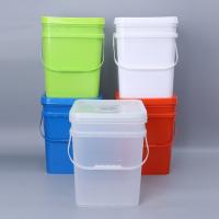 China Silk Screen Printing Plastic Container 1 Gallon Pail with Flat Bucket Lid for sale