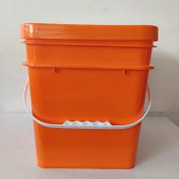 China Recycle and Industrial 4 Gallon Square Bucket with Lid 15 Liter Plastic Pail for sale
