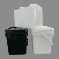 China Recycle and Industrial 4 Gallon Square Bucket with Lid 15 Liter Plastic Pail for sale
