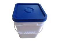 China Construction Plastic Bucket with Lid and Handle Green Black Yellow Printing Silk Screen for sale