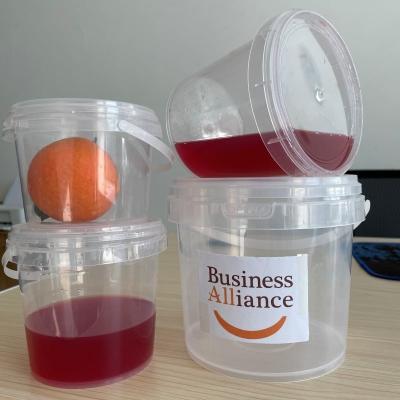 China Easy-Opening Food Bucket Take Out Container with White Plastic Pail and Lid for sale
