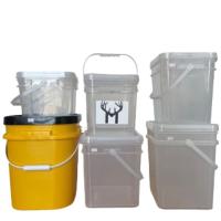China Custom1 2 gallon 4gallon 5 gallon 6 gallon clear square seed plastic pail Customize YES for sale