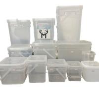 China Custom1 2 gallon 4gallon 5 gallon 6 gallon clear square seed plastic pail Customize YES for sale
