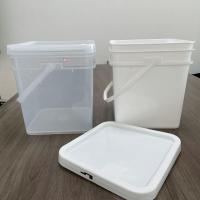 China Clear or White Square Plastic Bucket Seed Pail Printing Silk screem /Heat transfer/IML for sale